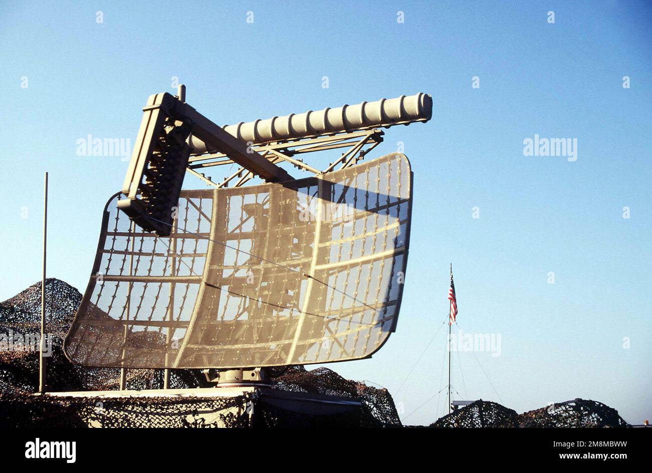 Close up shot of an AN/TPN-24 Airfield Surveillance Radar (ARS) antenna ...