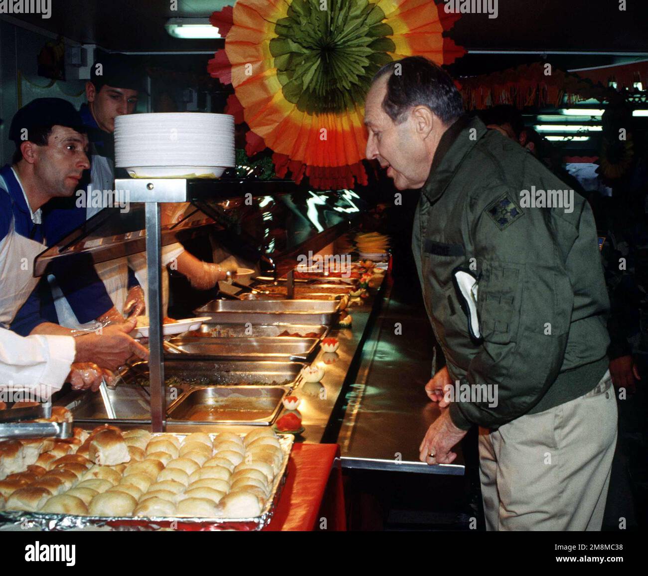 The Honorable Secretary of Defense William Perry goes through the chow ...