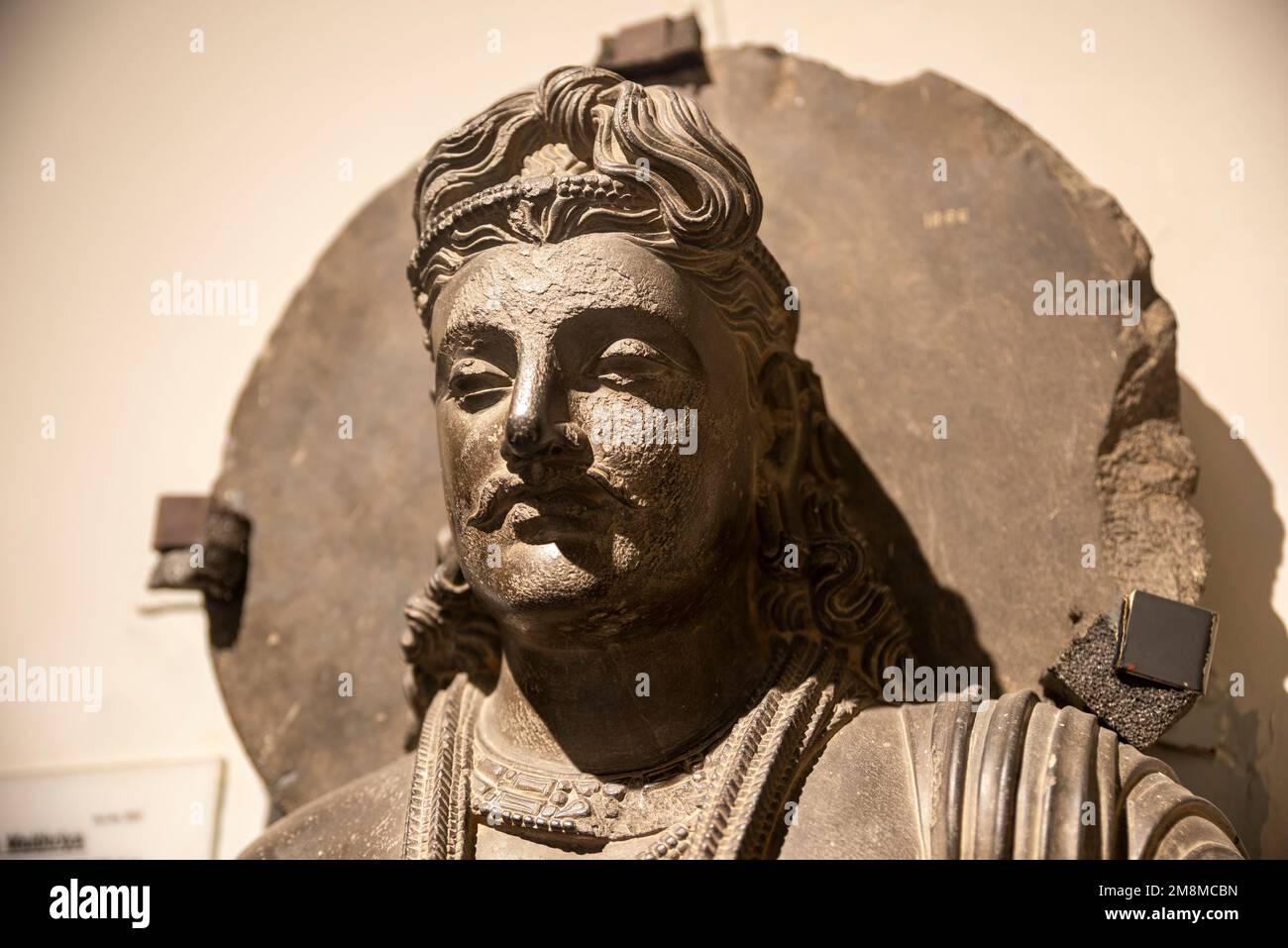 Face of a Gandhara statue, Peshawar Museum, Peshawar, Pakistan Stock ...