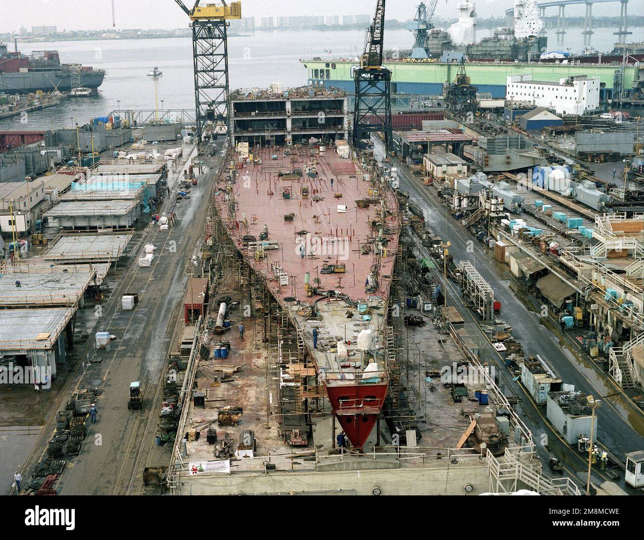 A bow-on view of the Military Sealift Command (MCS) vehicle transport ...