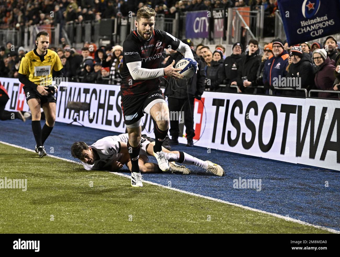 Barnet, United Kingdom. 14th Jan, 2023. EPCR Challenge Cup. Saracens V ...