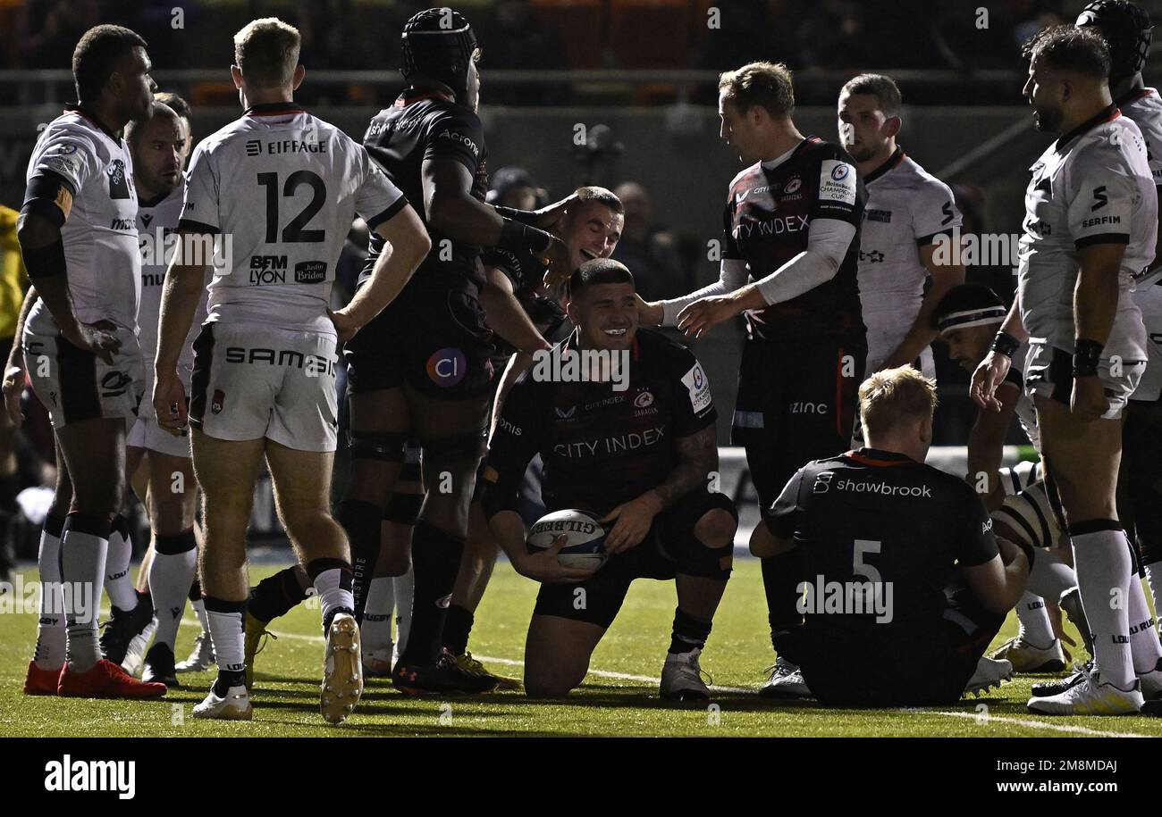 Barnet, United Kingdom. 14th Jan, 2023. EPCR Challenge Cup. Saracens V ...