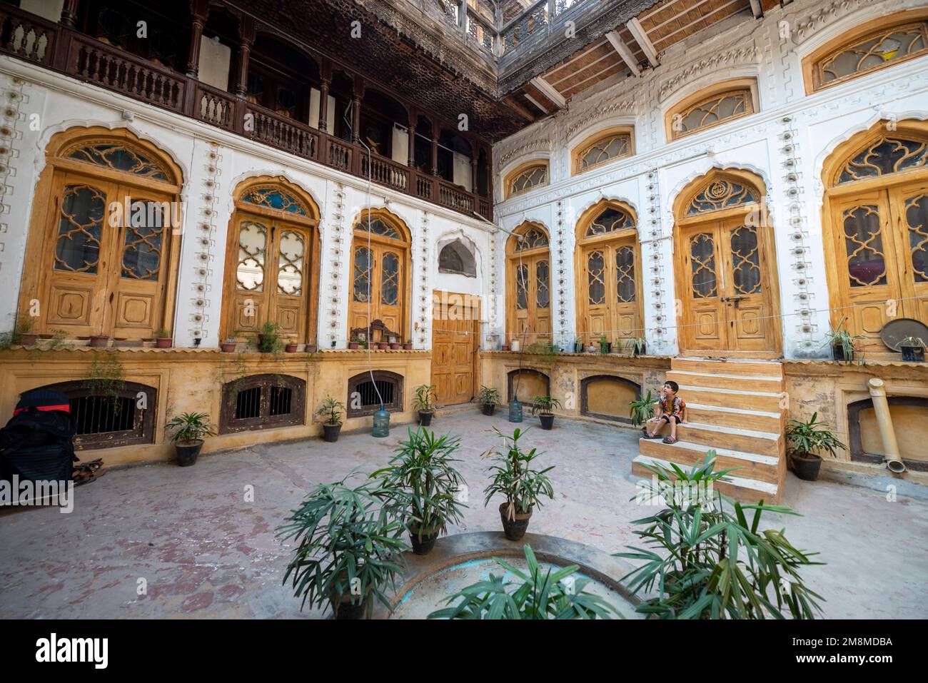 Courtyard of a old haveli merchants home, Peshawar, Pakistan Stock ...