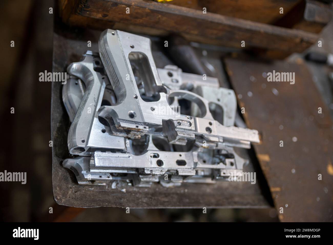 Revolver structures in a weapon factory, Peshawar, Pakistan Stock Photo ...