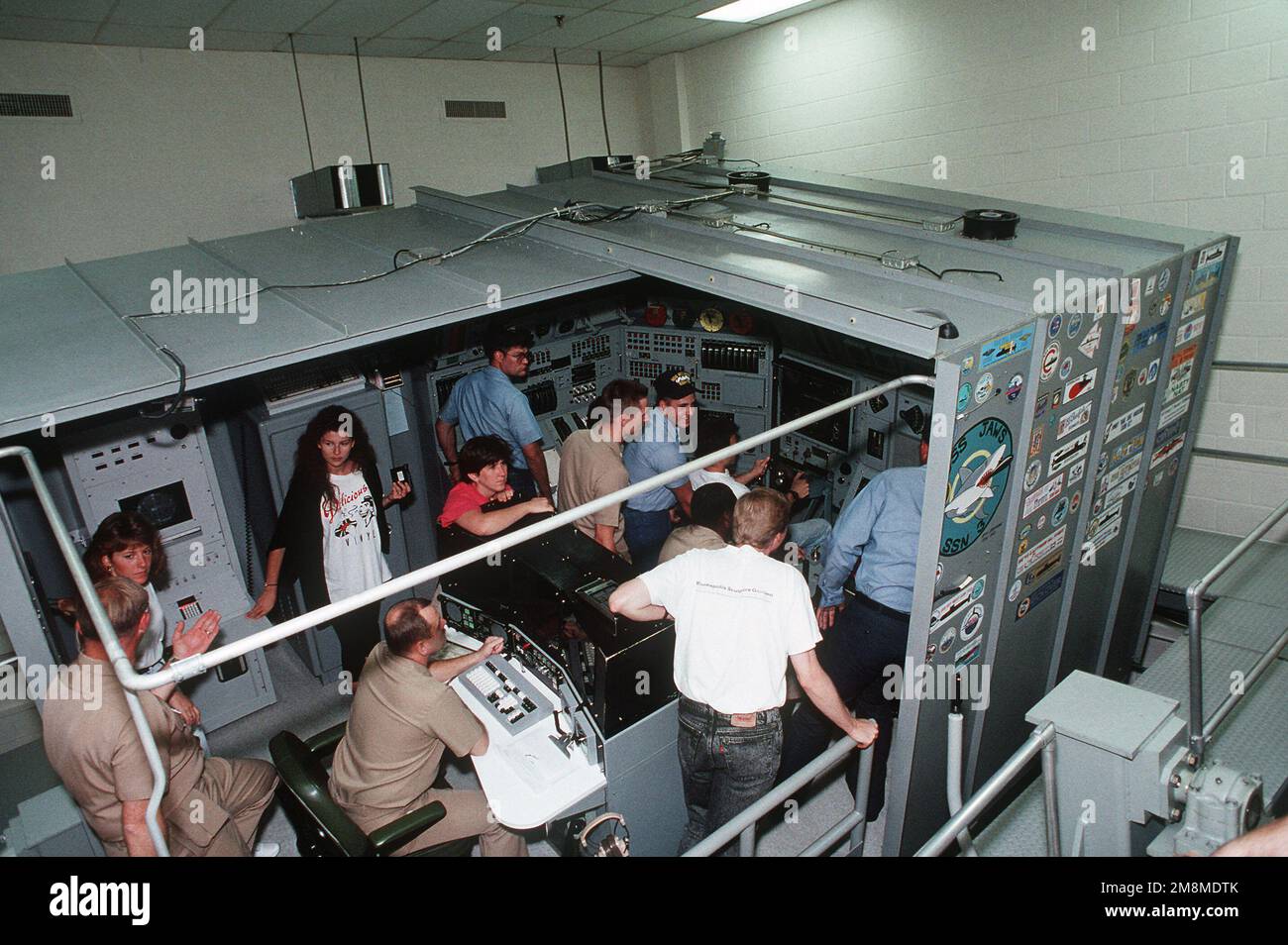 An overhead view of the submarine training simulator, the USS Jaws (SSN ...