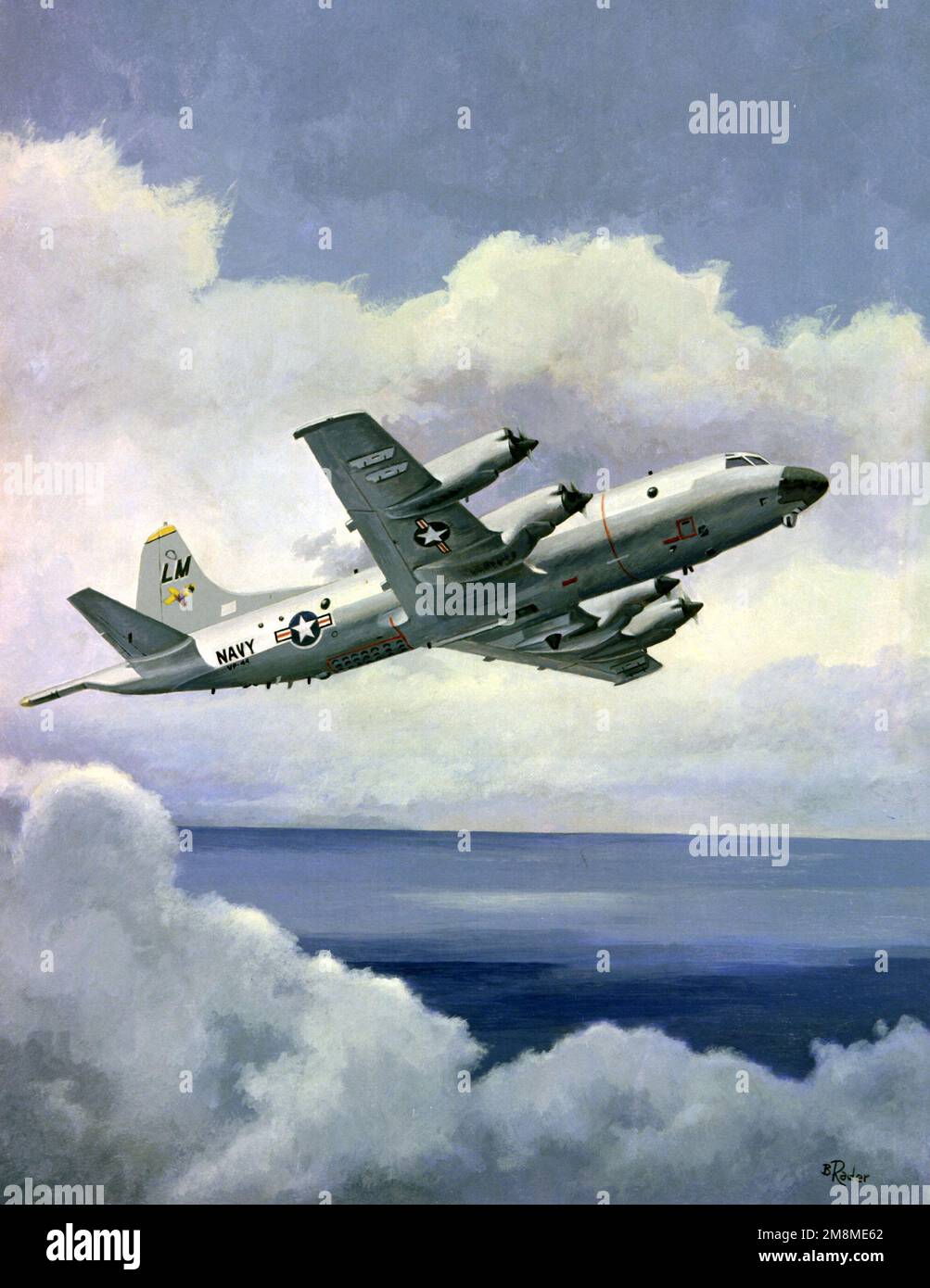 Official painting of a P-3C Orion anti-submarine warfare (ASW) aircraft ...