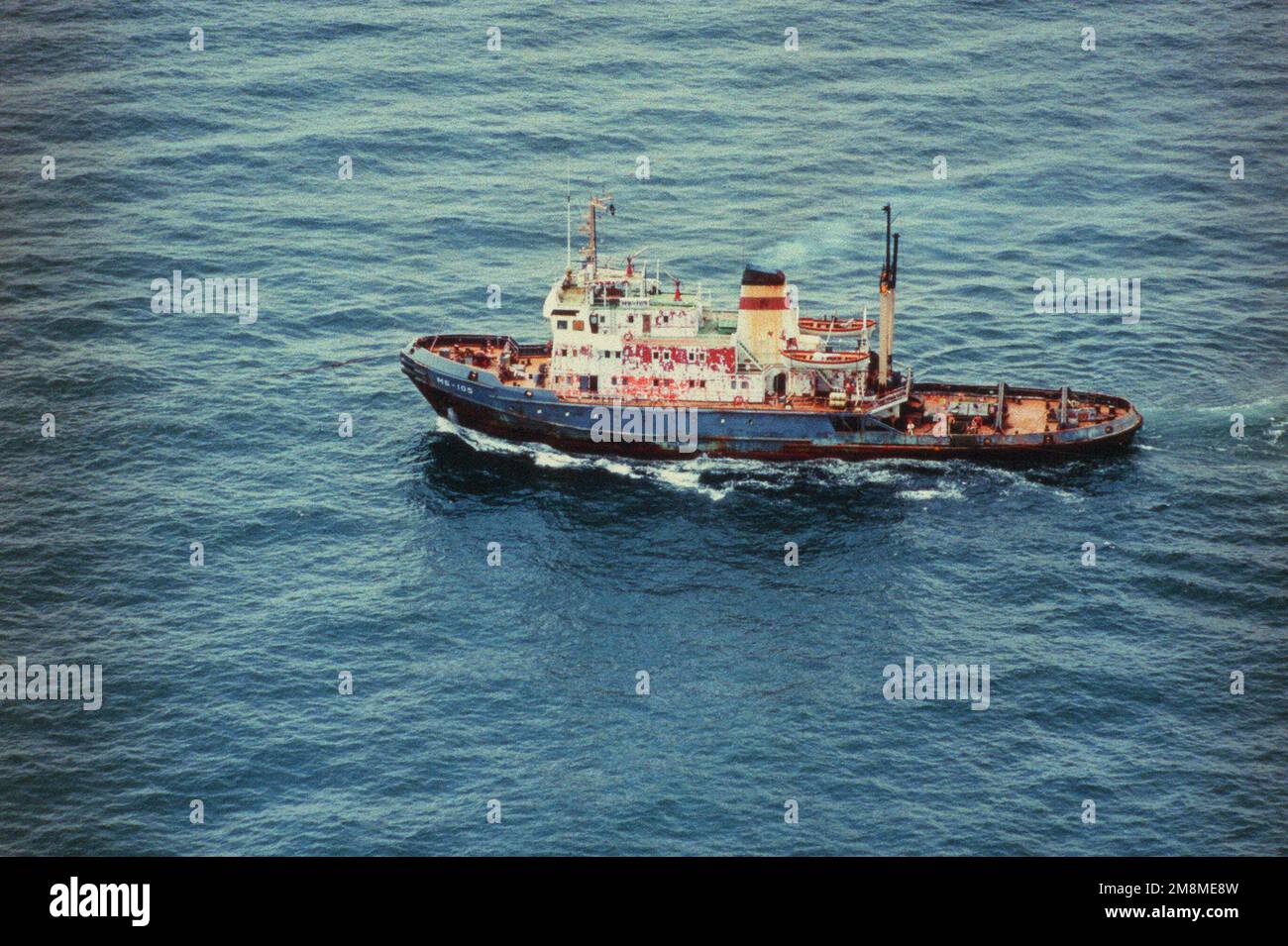 Aerial port side view of the Russian Navy Pacific Fleet Goryn class ...