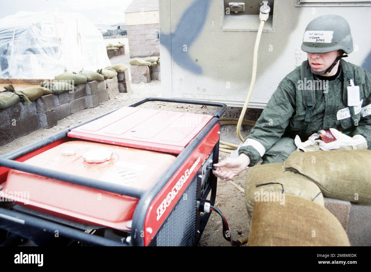 SENIOR AIRMAN Chris Galindo, of the 99th Communications Squadron starts ...