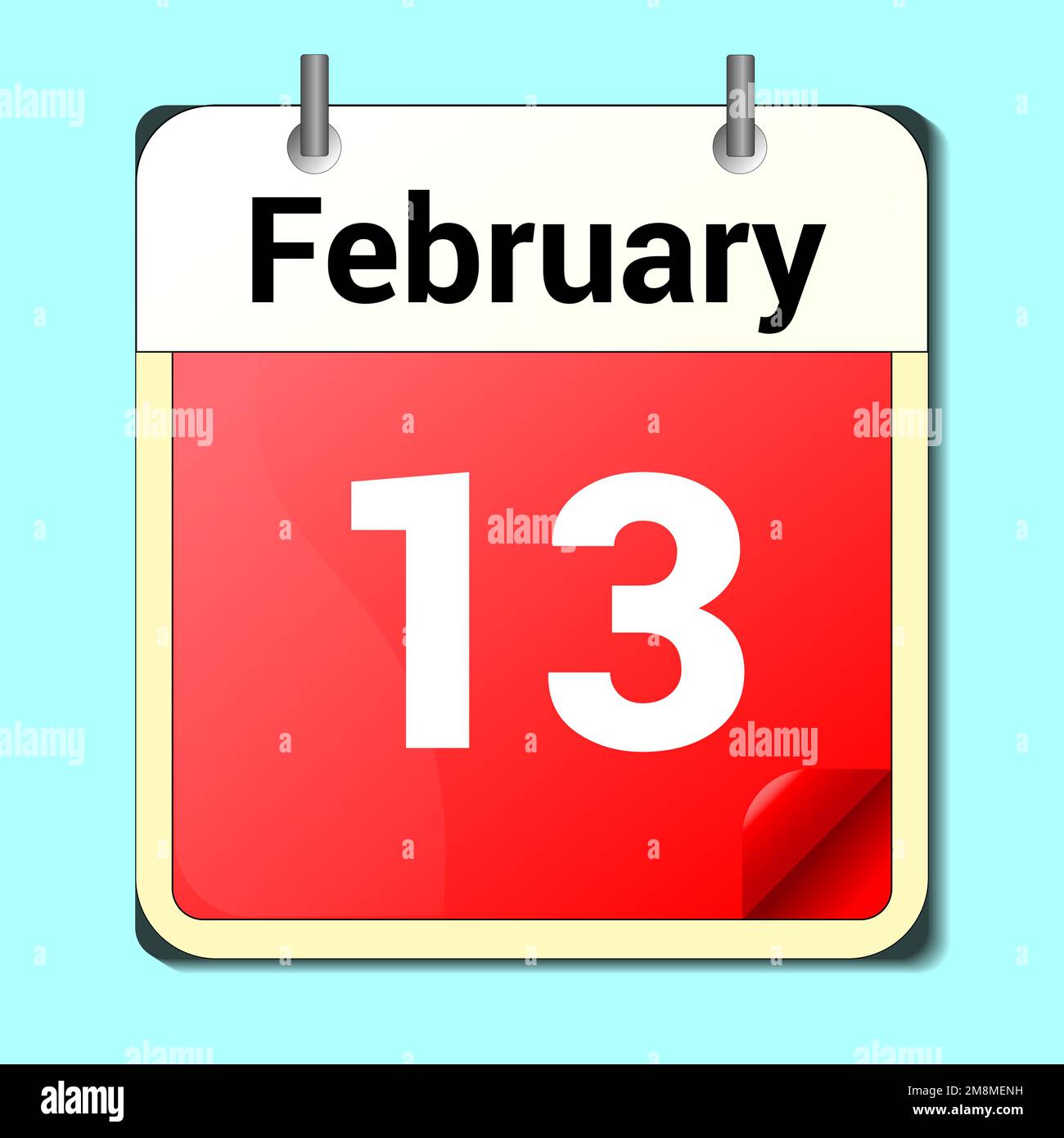 day on the calendar, vector image format, February 13 Stock Vector ...