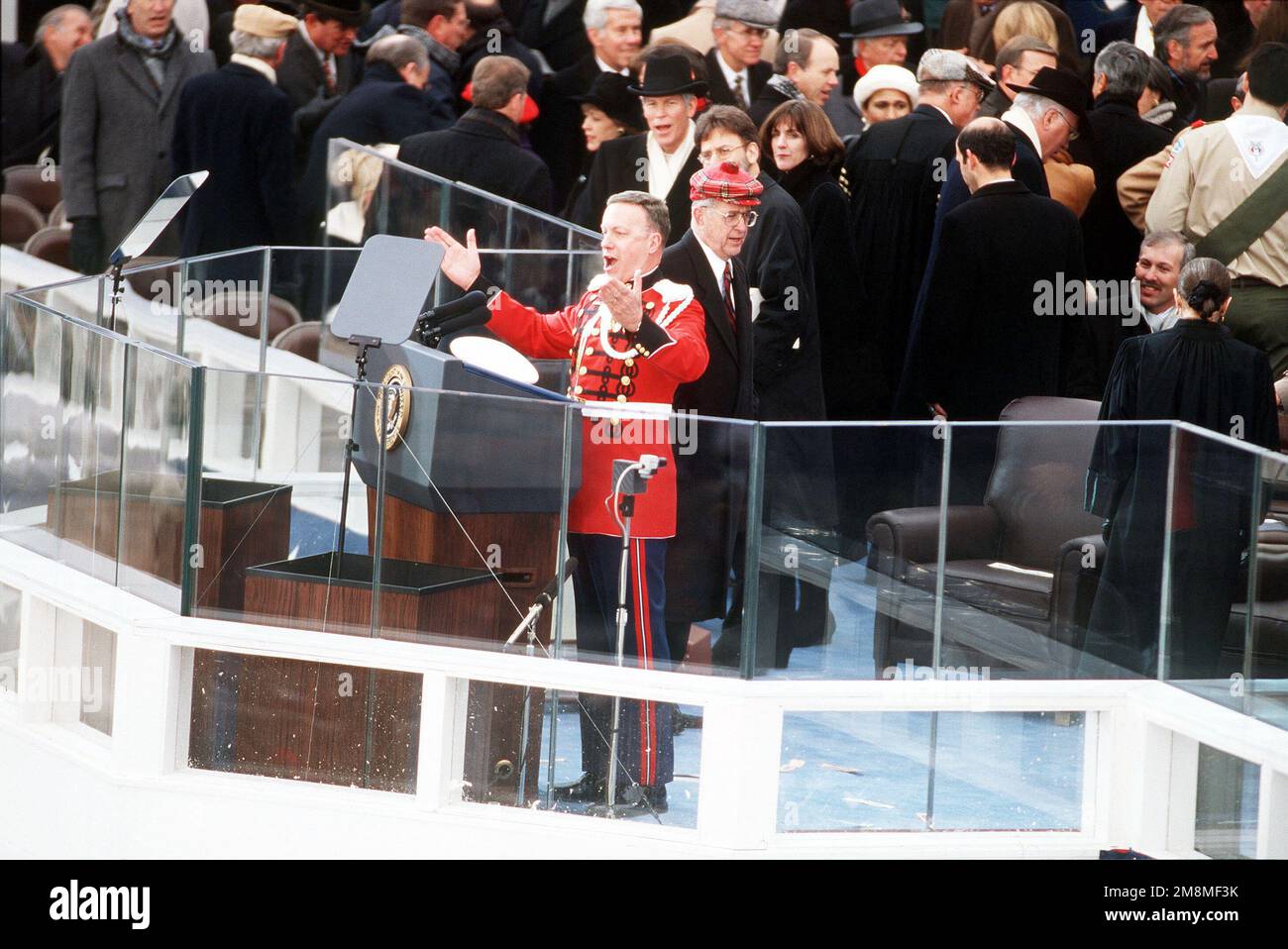 US Marine Corps MASTER GUNNERY Sergeant Michael Ryan performs at the ...