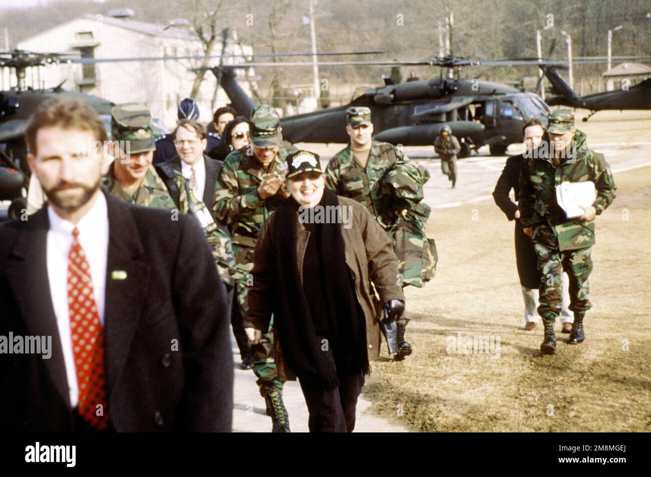 Secretary of State Madeleine Albright is welcomed to Camp Bonifas by LT ...