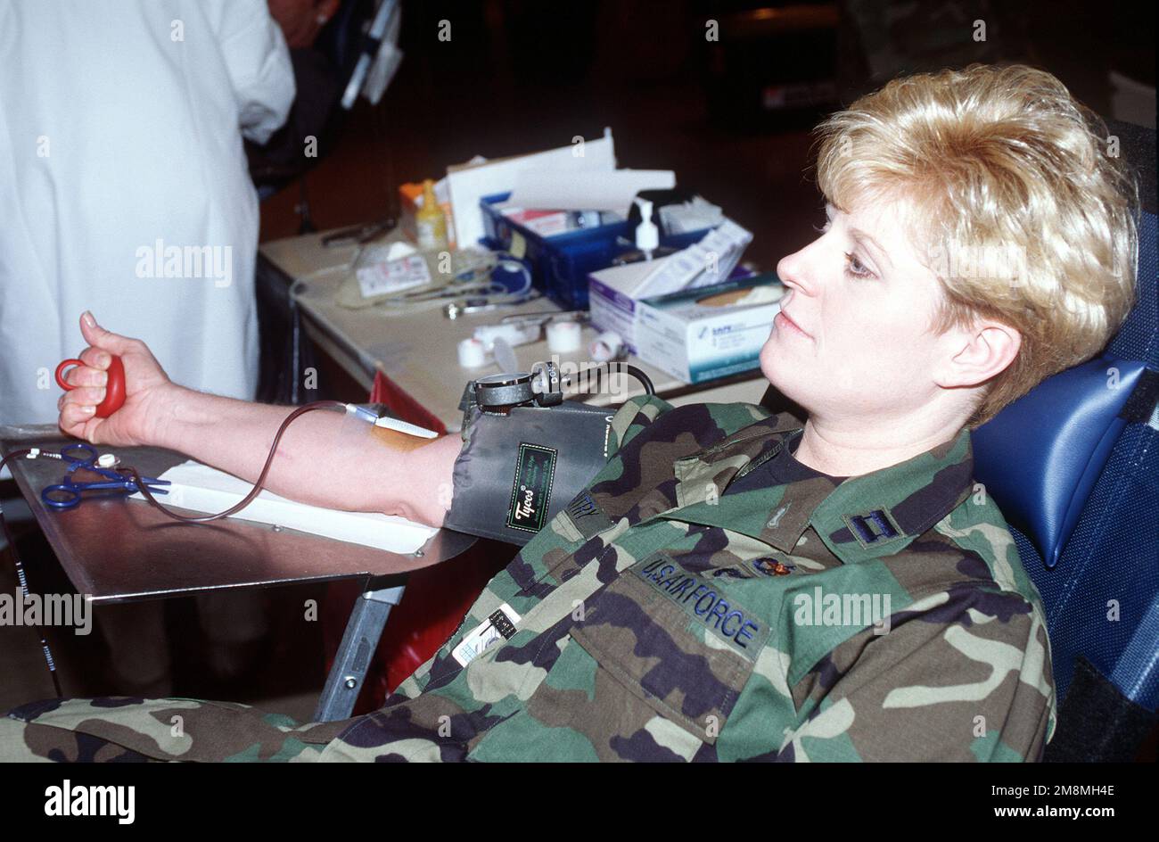CPT Carol Gentry, 38th Reconnaissance Squadron, sits back and relaxes ...