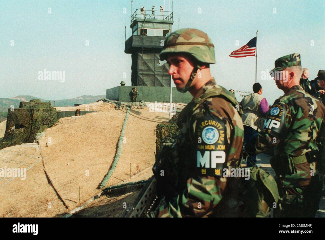 Military police of the Joint Security Area stand watch at the ...