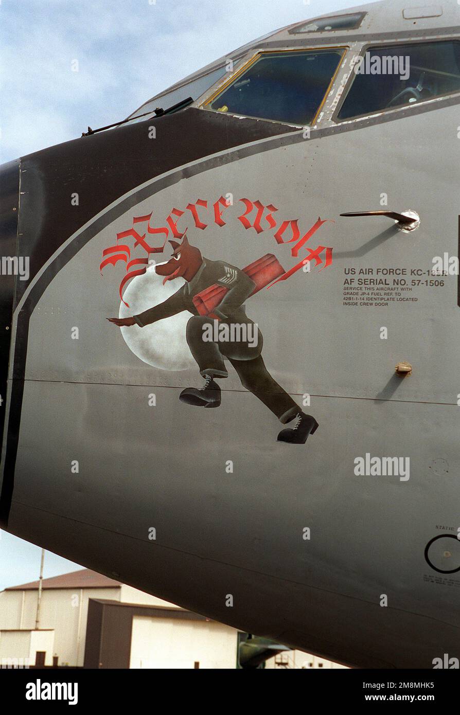 Nose art "Werewolf" on KC135R Statotanker, serial no. 57-1506 from the ...