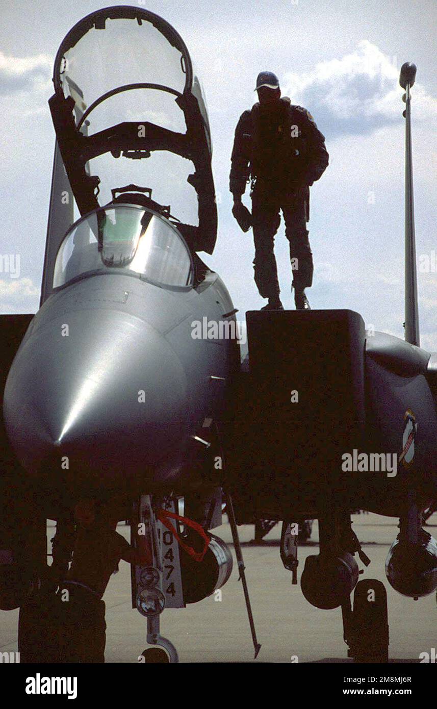 A pilot from the 336th Fighter Squadron, Seymour Johnson Air Force Base ...