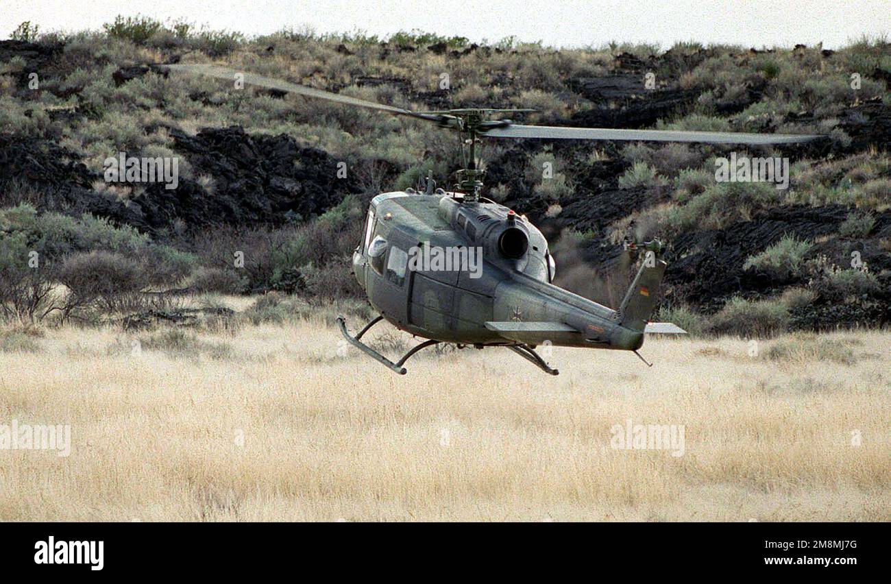 A German UH-1B helicopter from the Squadron Air Transport Wing 62/CSAR ...