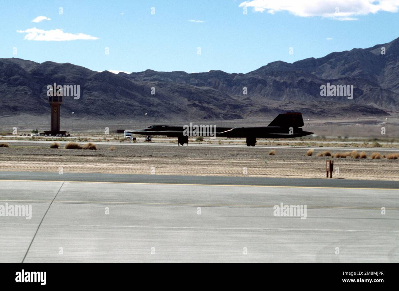 An SR-71 arrives from Beale AFB, California at Nellis AFB to go on ...