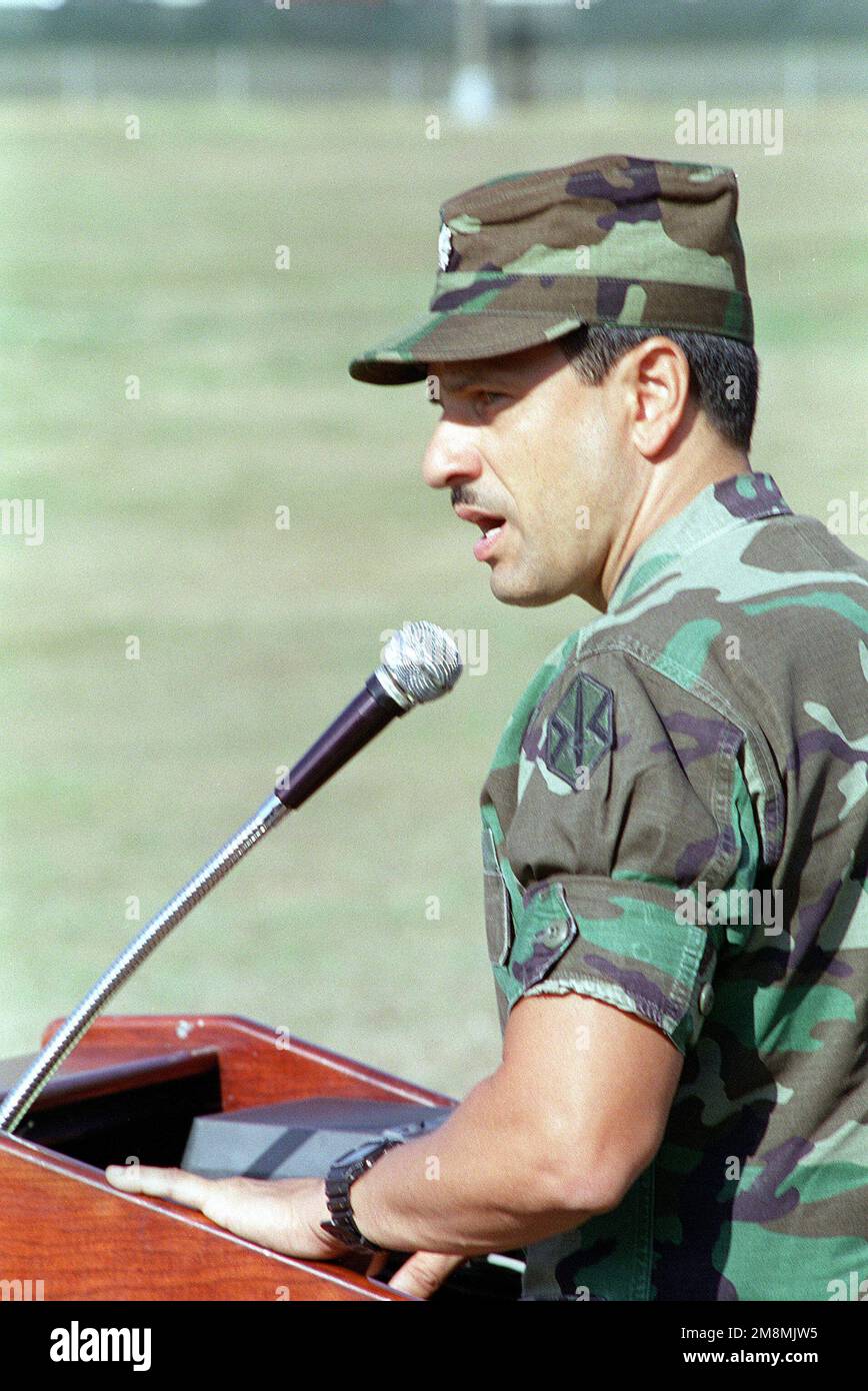 LT. COL. Claudio gives his remarks during the Guatemalan Platoon ...
