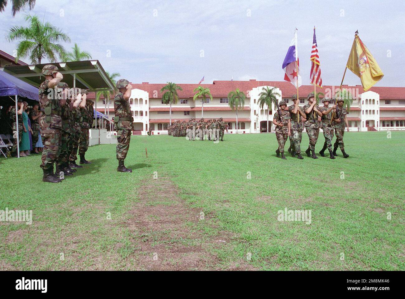 The 245th Support Battalion's Color Guard Pass in Review at Soldier's ...
