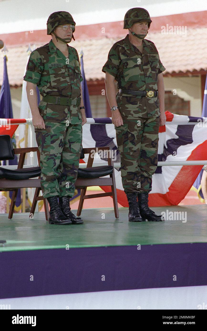 COL. Ron Burgess (l), stands with Brig. GEN. John D. Thomas, Jr ...