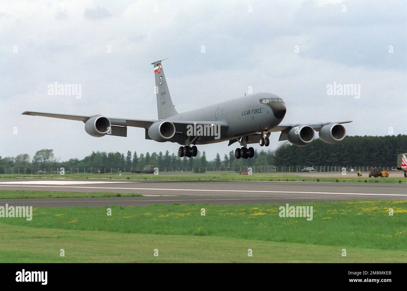 KC-135R Stratotanker from the 100th Aerial Refueling Wing lands at its home base, Royal Air ...