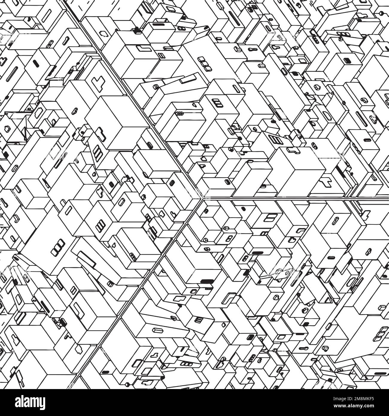 Abstract Urban City Buildings Cube Boxes Prism Vector Stock Vector ...