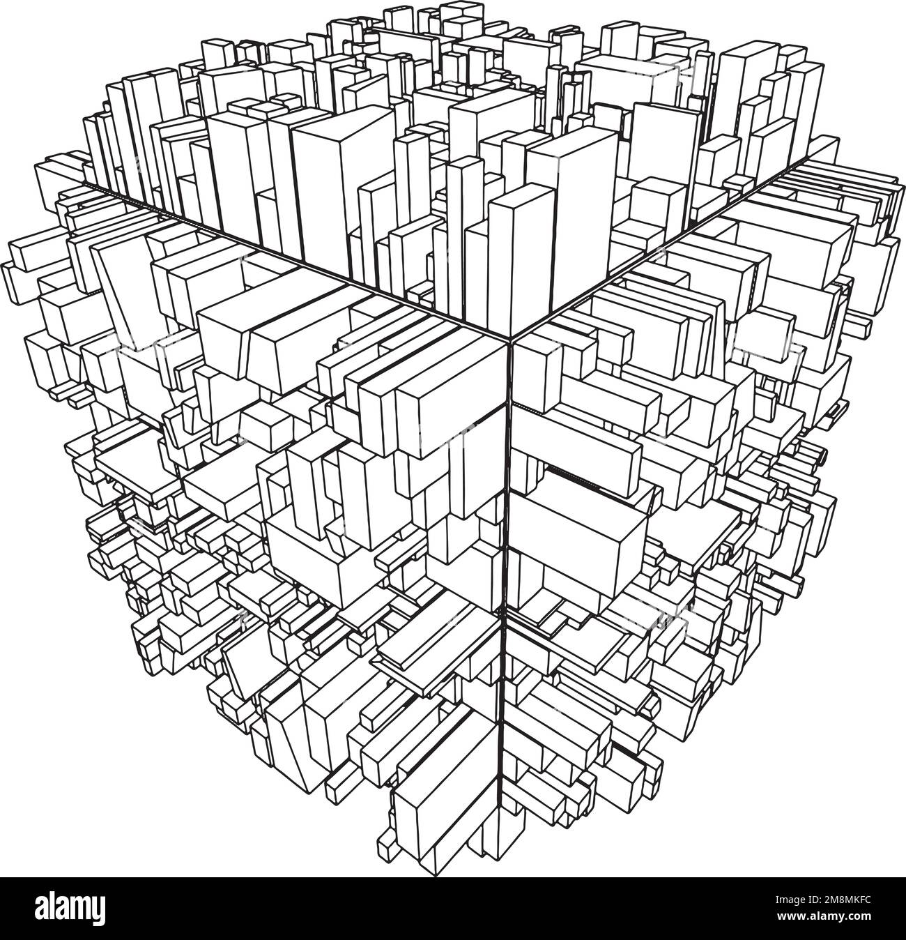 Abstract Urban City Buildings Cube Boxes Prism Vector Stock Vector ...