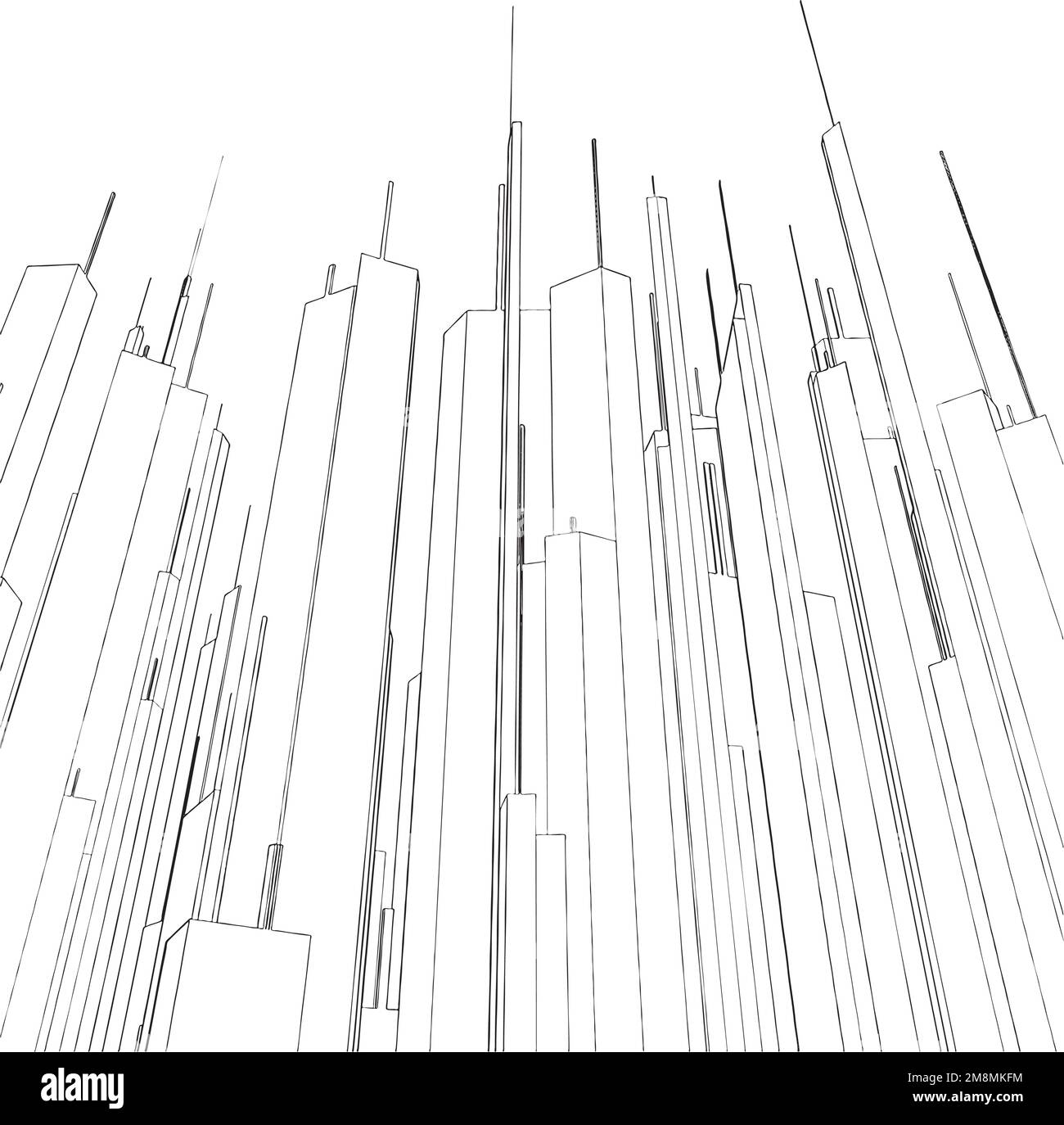 Abstract Urban City Of Skyscrapers Vector Stock Vector Image & Art - Alamy