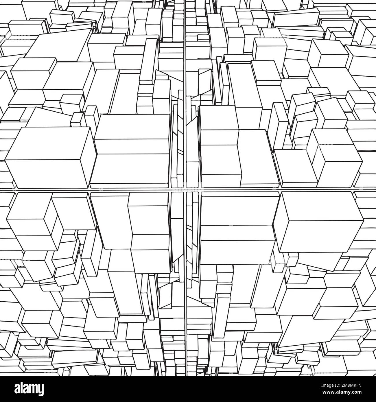 Abstract Urban City Buildings Cube Boxes Prism Vector Stock Vector ...
