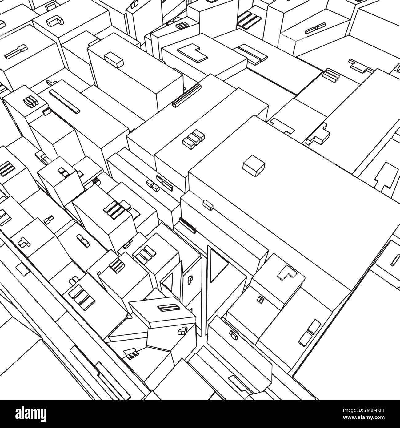 Abstract Urban City Buildings Cube Boxes Prism Vector Stock Vector ...