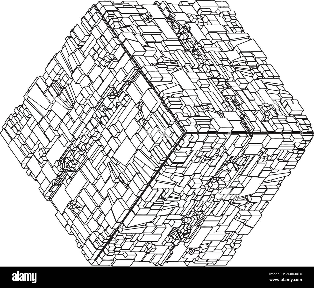 Abstract Urban City Buildings Cube Boxes Prism Vector Stock Vector ...