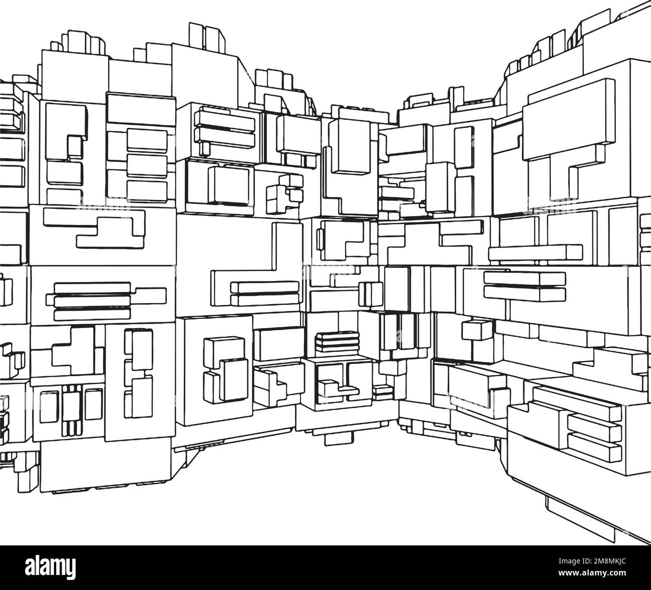 Abstract Urban City Buildings Cube Boxes Prism Vector Stock Vector ...