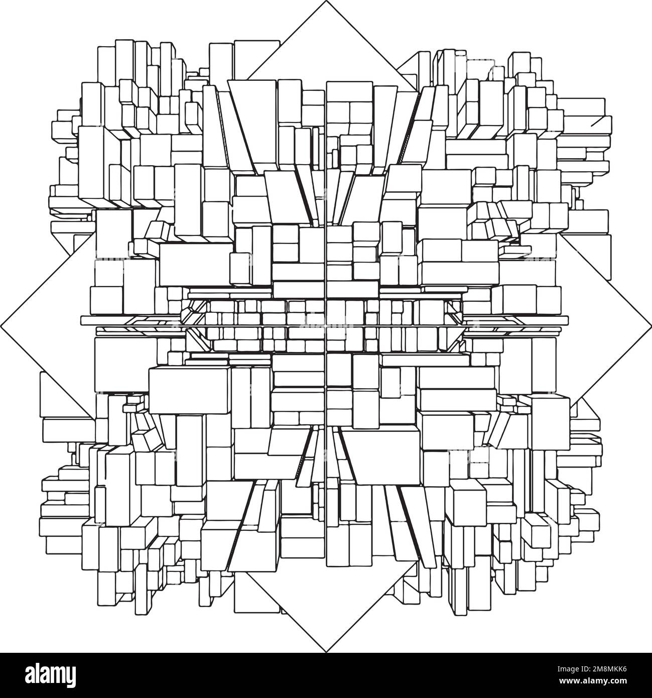 Abstract Urban City Buildings Cube Boxes Prism Vector Stock Vector ...