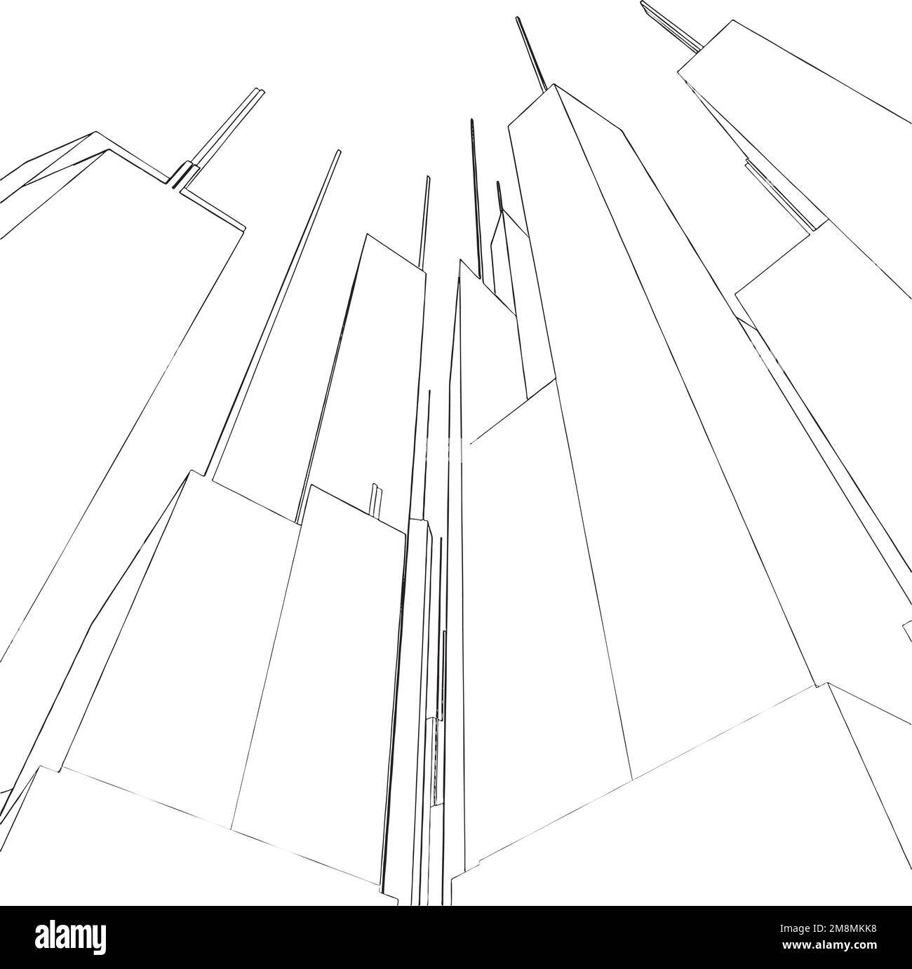Abstract Urban City Of Skyscrapers Vector Stock Vector Image & Art - Alamy