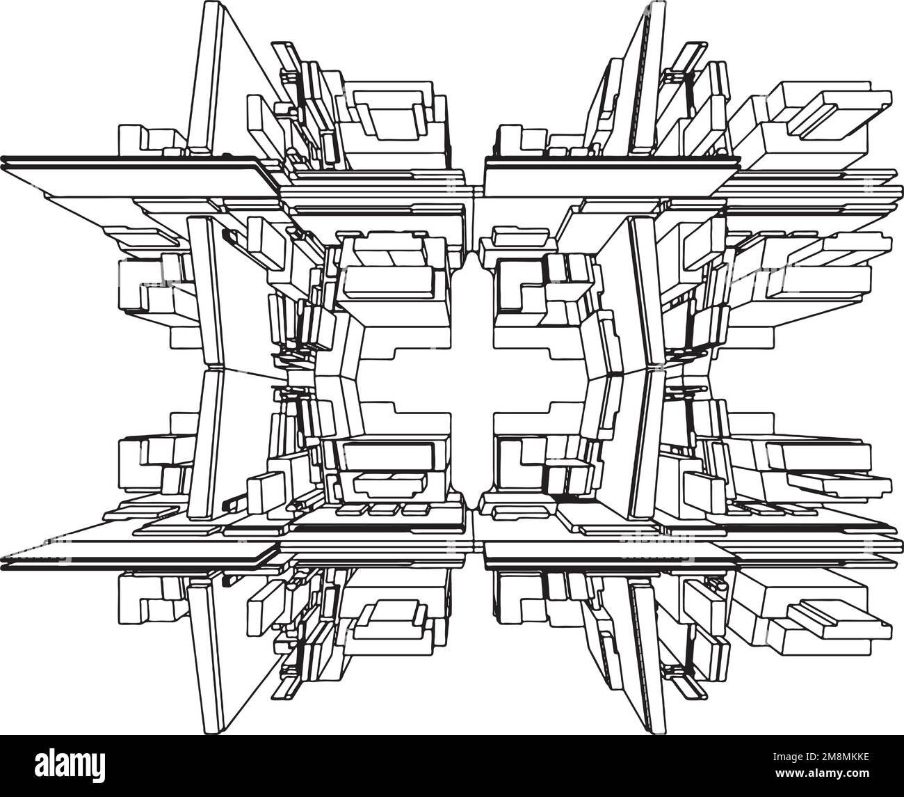 Abstract Urban City Buildings Cube Boxes Prism Vector Stock Vector ...