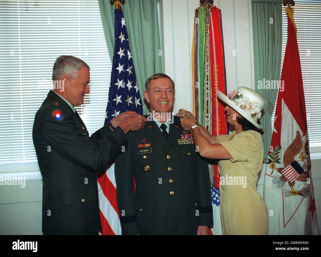 GEN Dennis J. Reimer, Army CHIEF of STAFF (left), pins lieutenant ...