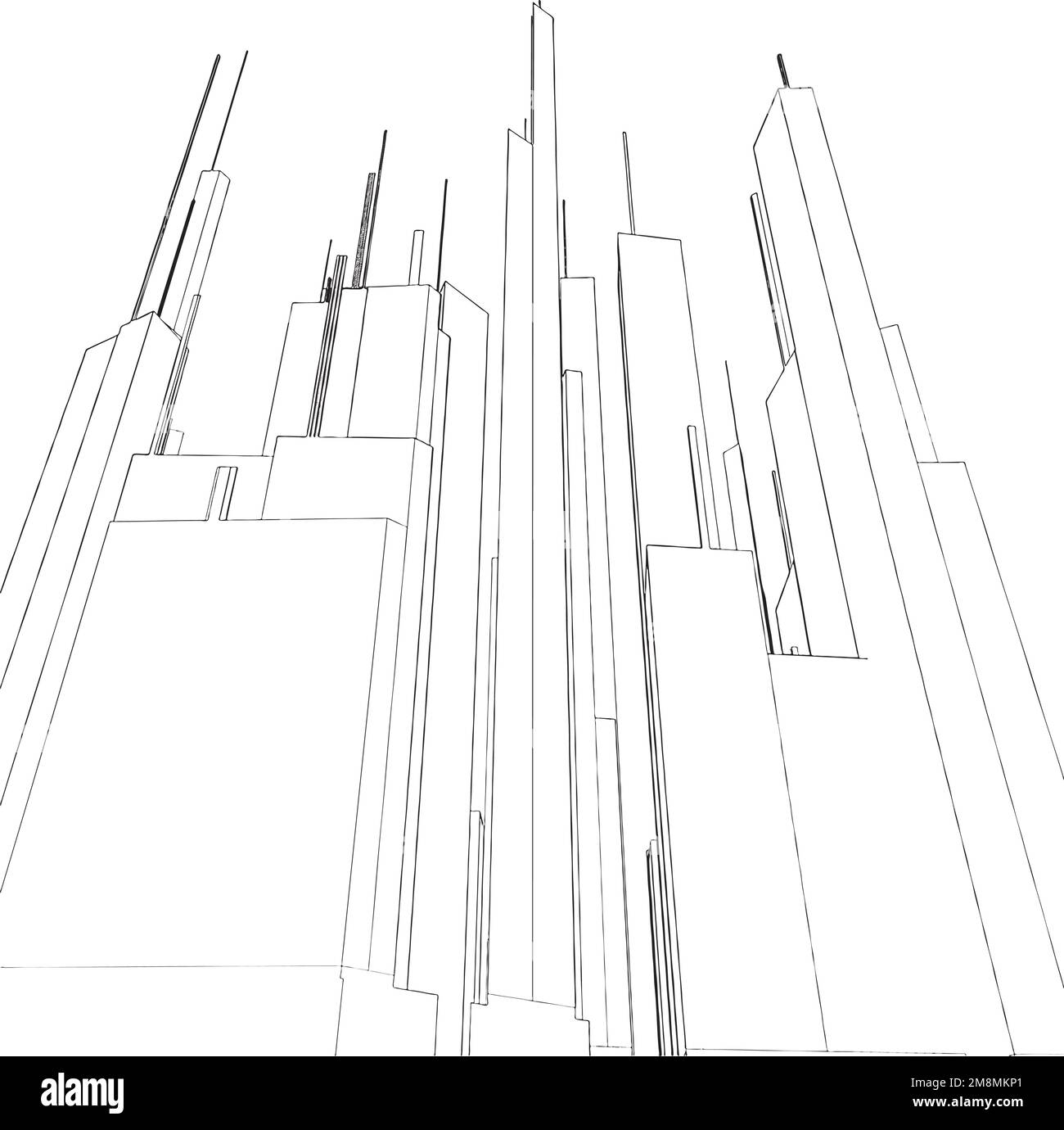 Abstract Urban City Of Skyscrapers Vector Stock Vector Image & Art - Alamy