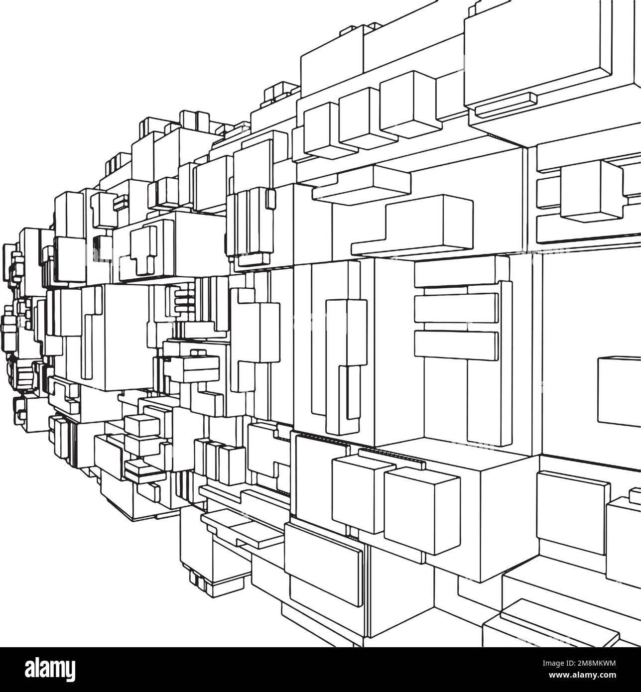 Abstract Urban City Buildings Cube Boxes Prism Vector Stock Vector ...