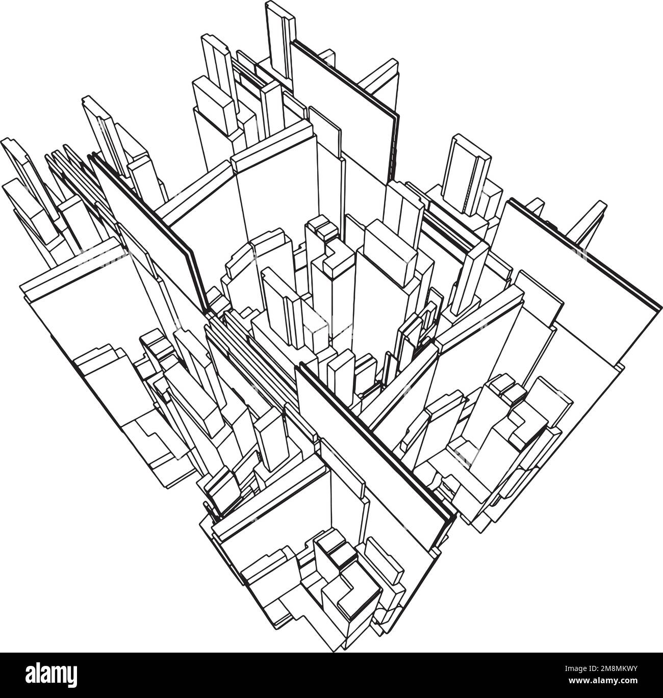 Abstract Urban City Buildings Cube Boxes Prism Vector Stock Vector ...