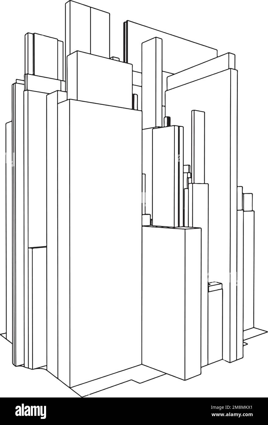 Abstract Urban City Buildings Cube Boxes Prism Vector Stock Vector ...