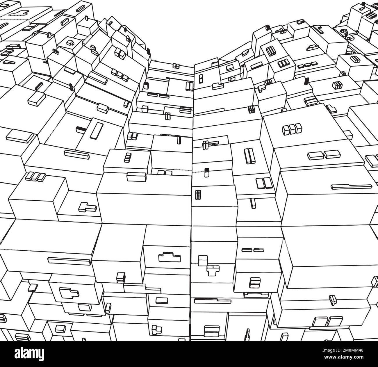 Abstract Urban City Buildings Cube Boxes Prism Vector Stock Vector ...