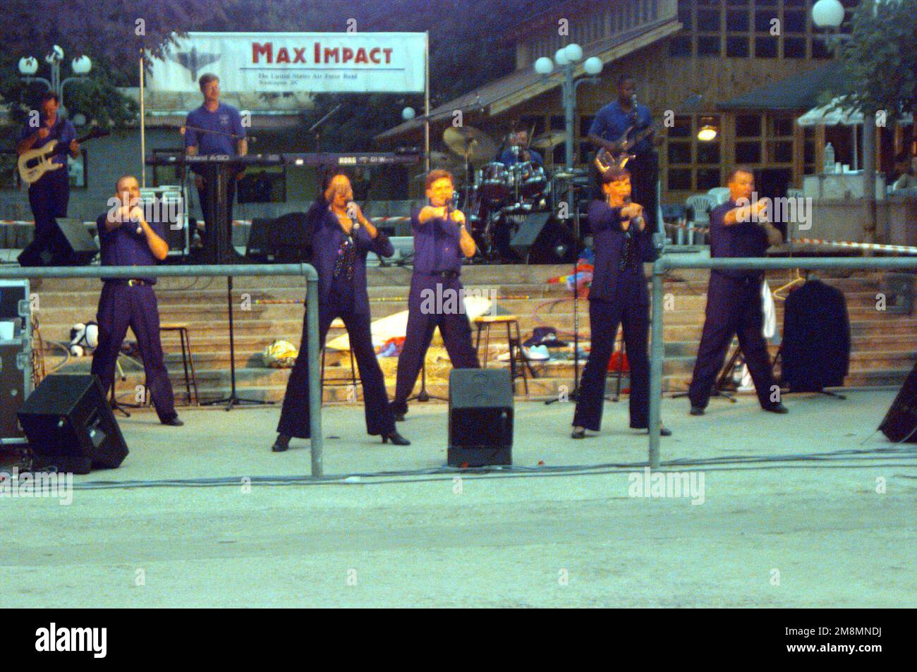 The U.S. Air Force Europe band group "Max Impact" performs for the ...