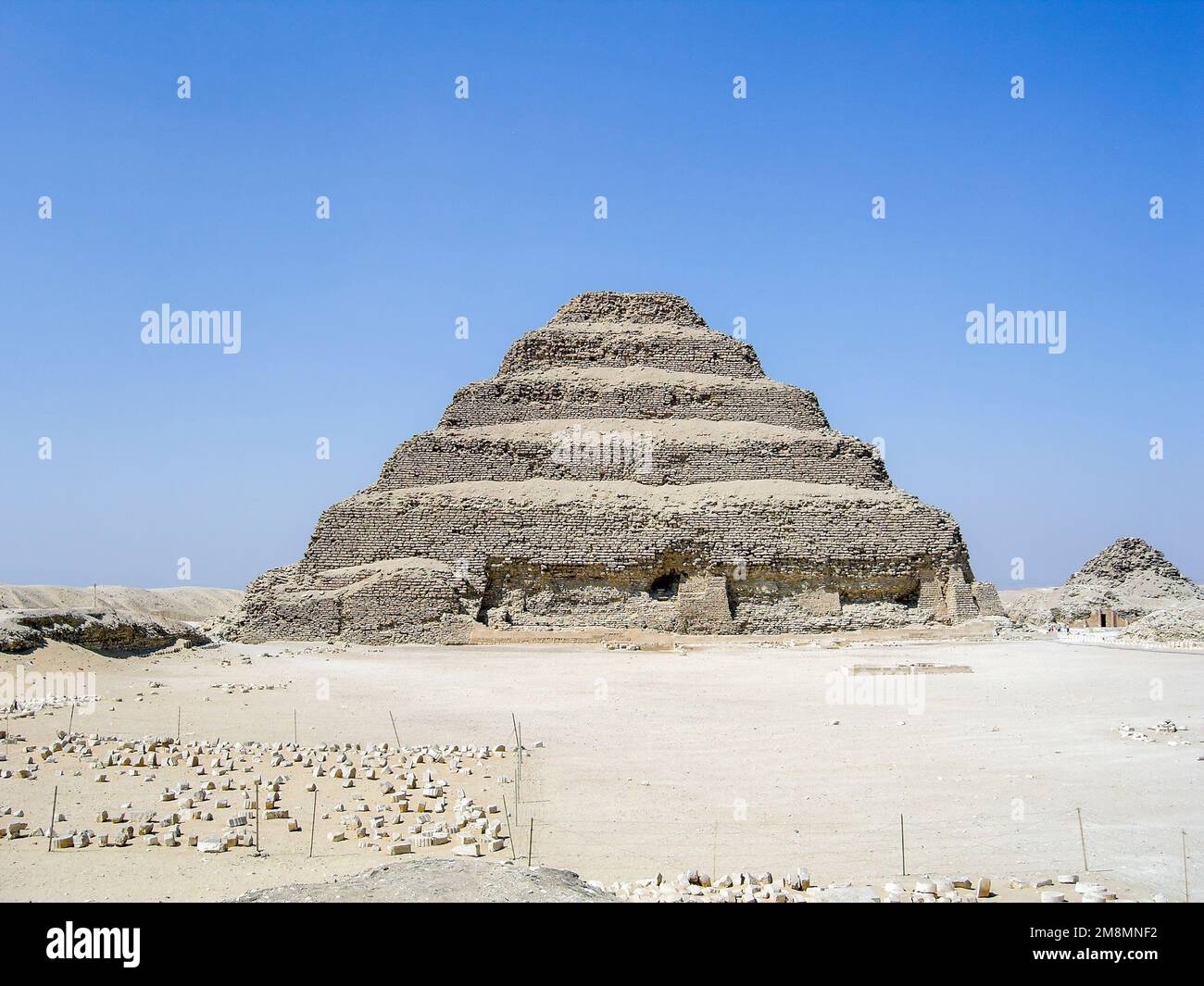 The ancient pyramid of Sakkara in Cairo. Also known as the first ...