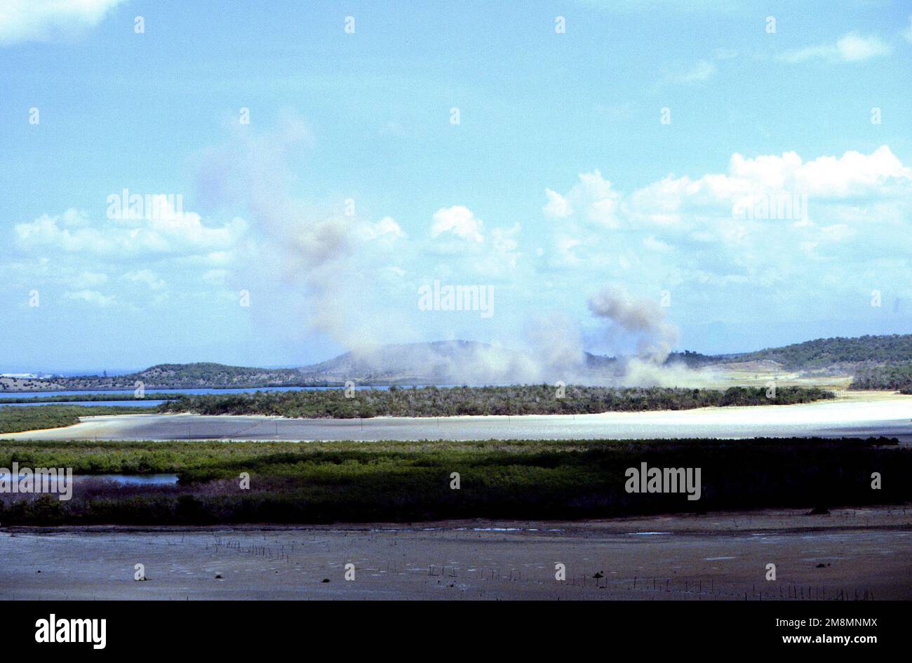 Mines are exploded on the Grenadillo Explosive Ordnance Disposal Range ...