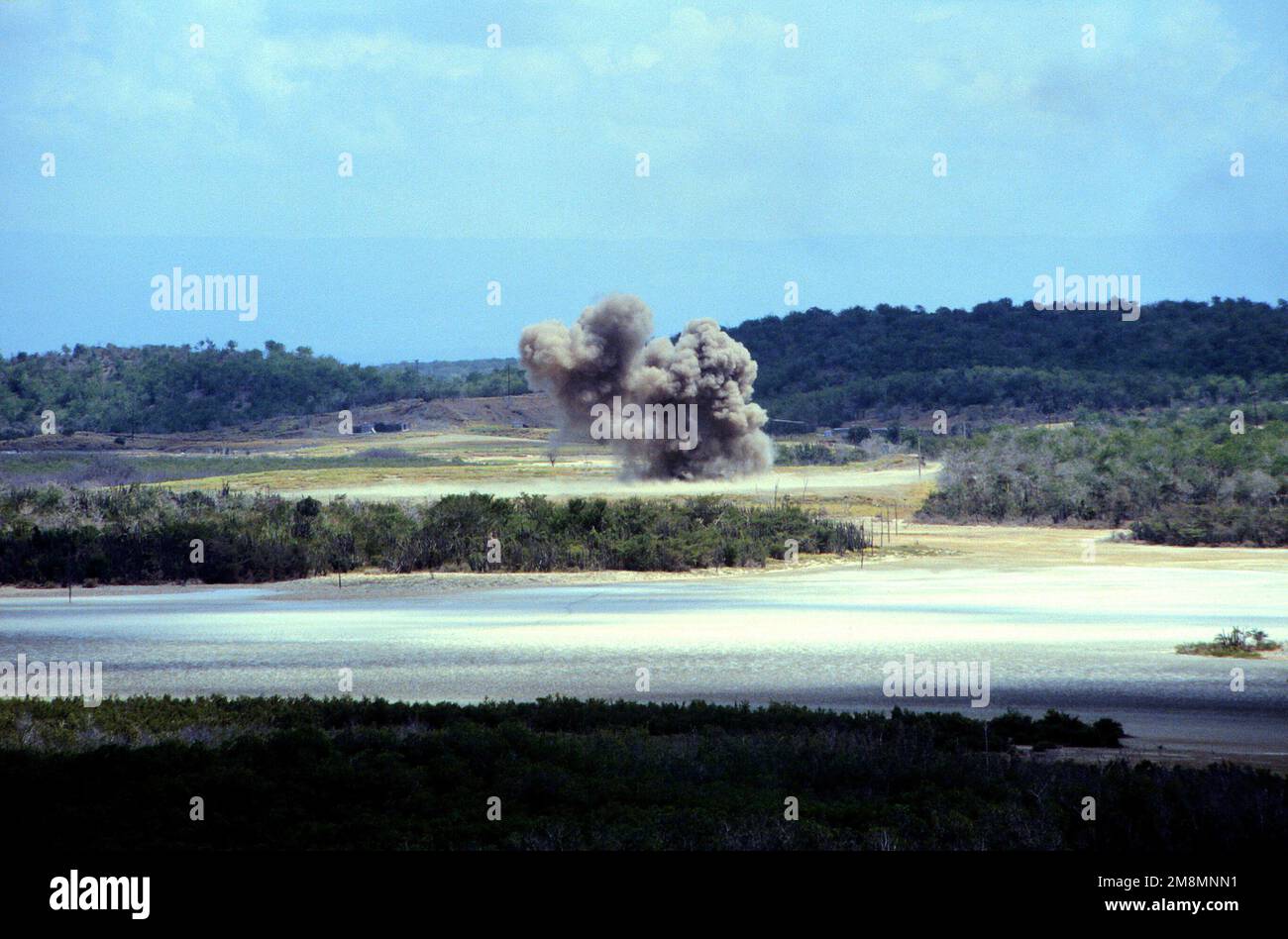 Mines are exploded on the Grenadillo Explosive Ordnance Disposal Range ...