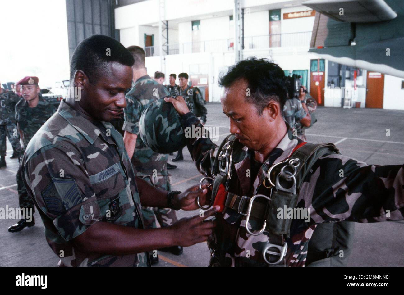 MSGT Johnson from the 353rd Special Operations Group checks the ...