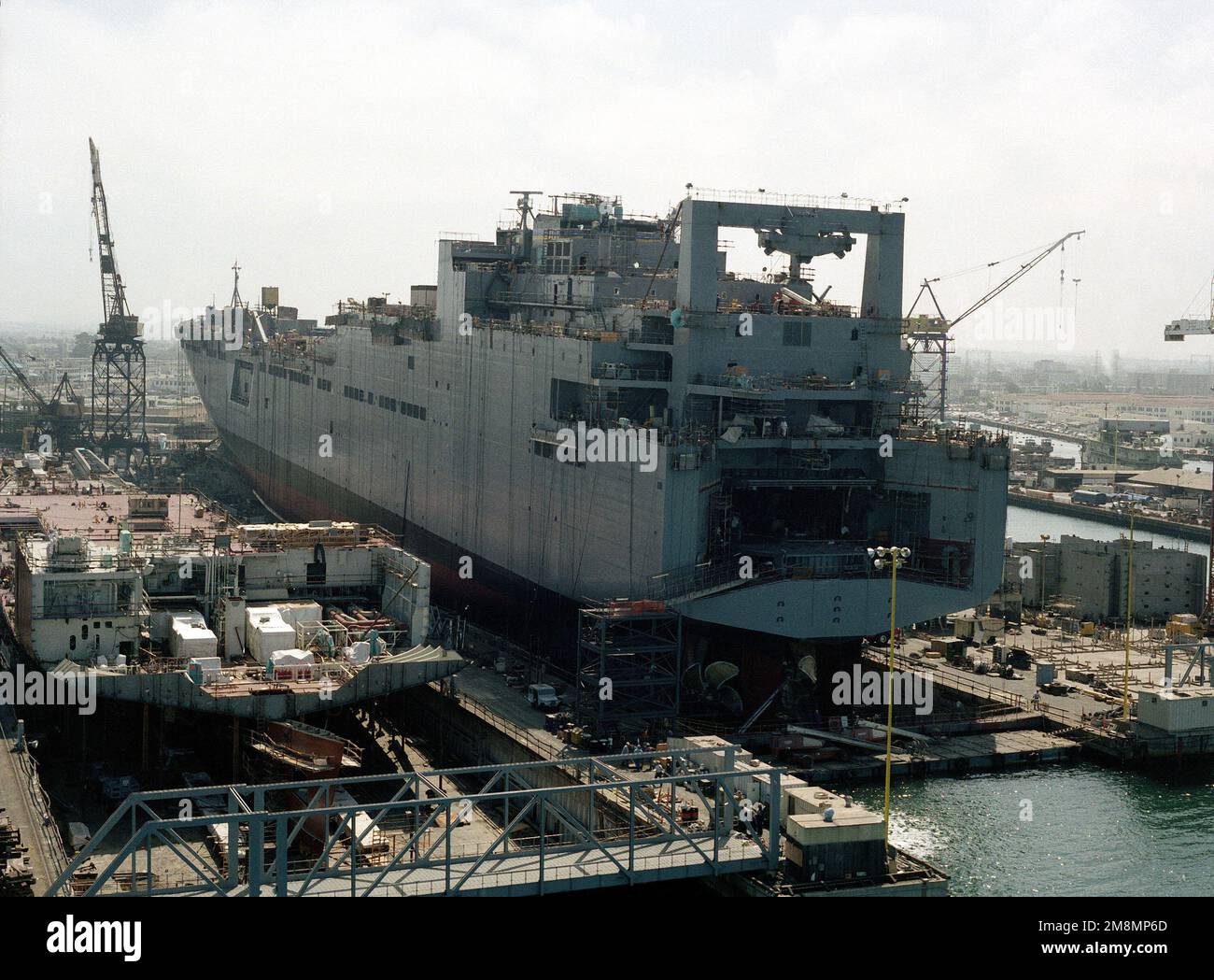 Port quarter of the Military Sealift Command (MCS) vehicle transport ...