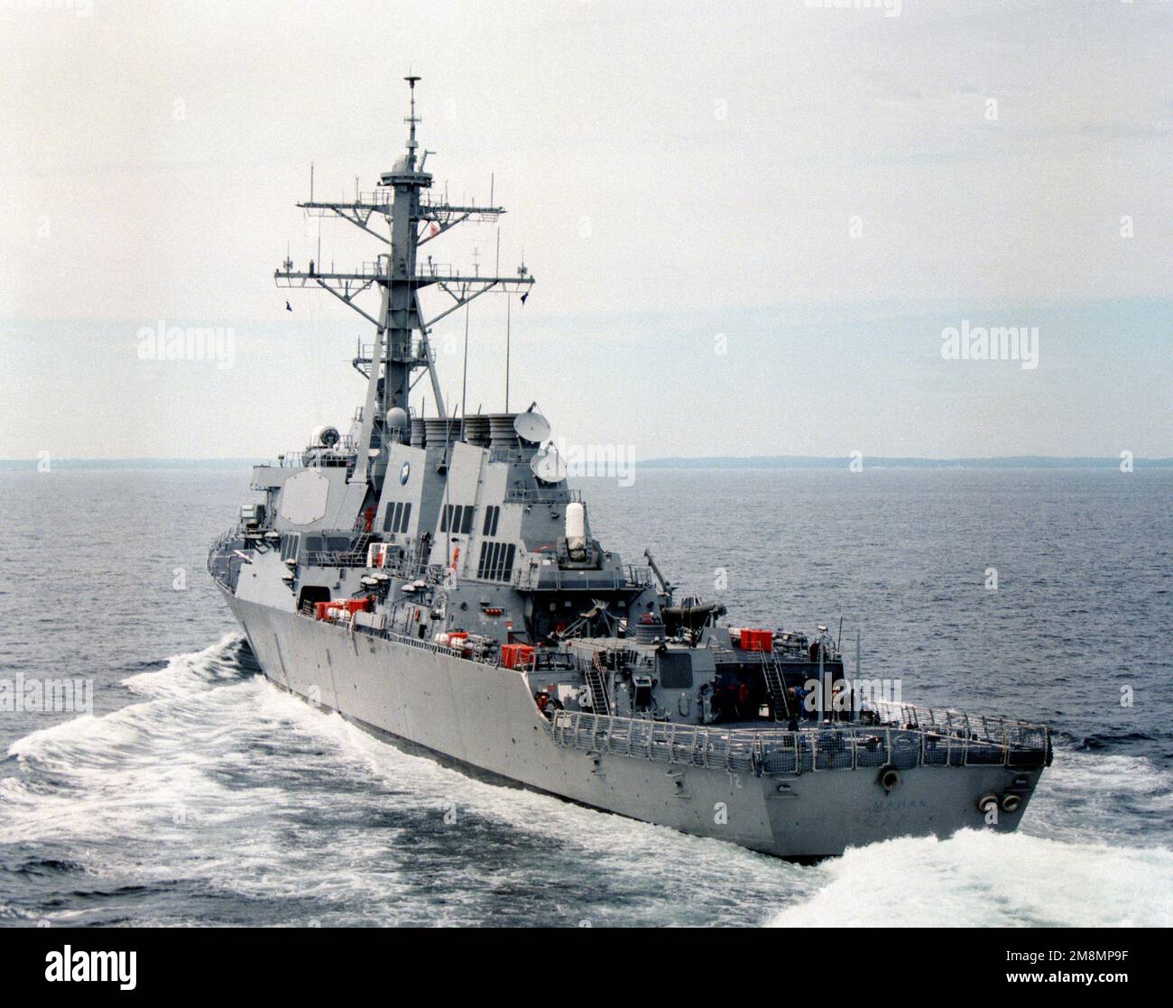 Aerial port quarter view (135 degrees off centerline) of the guided ...