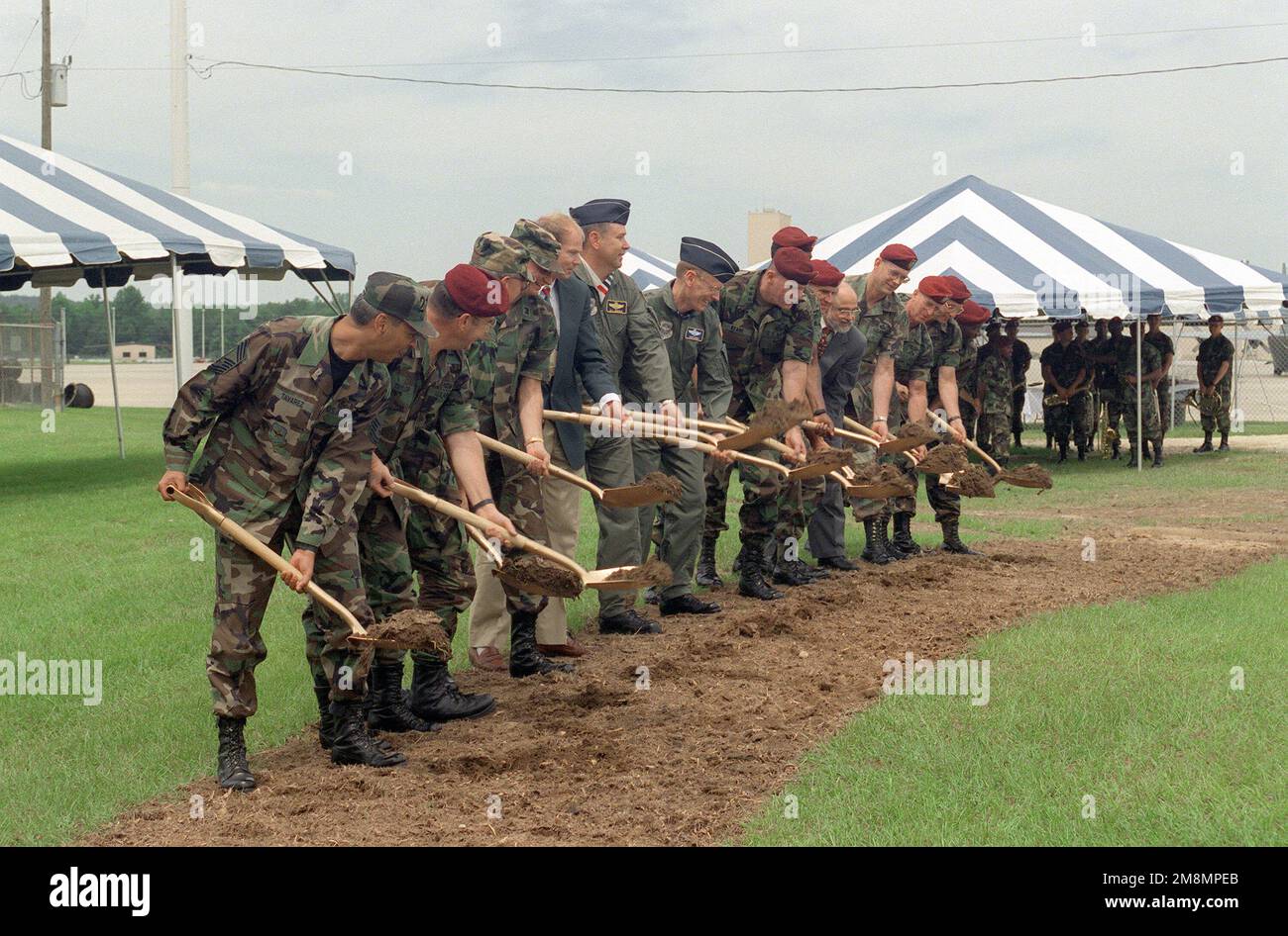 COL David L. Johnson (sixth from left), 43rd Airlift Wing commander ...