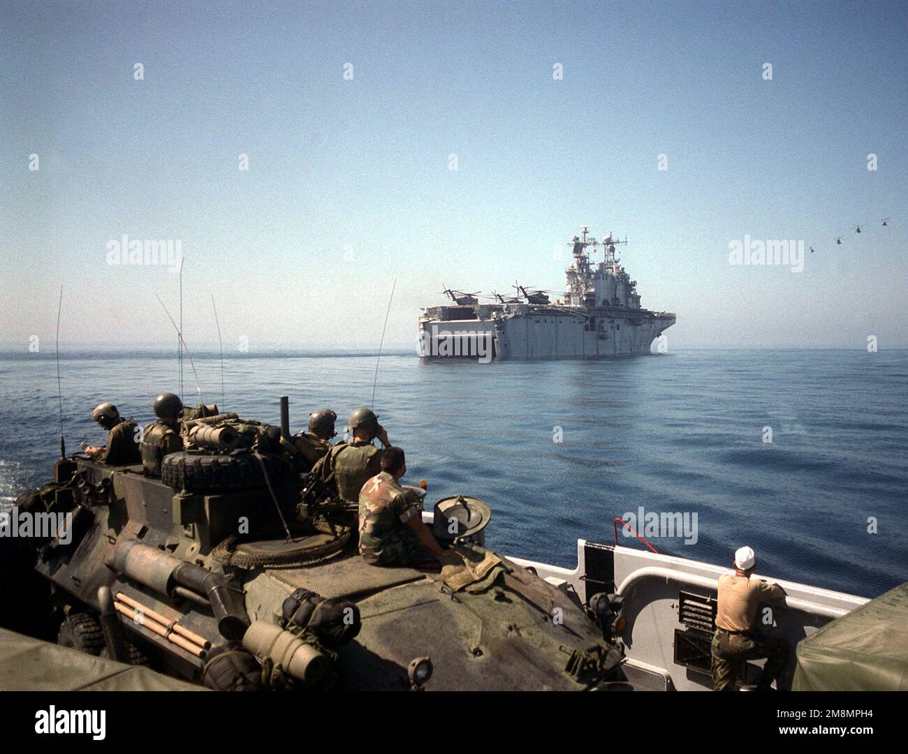 A Landing Craft Utility (LCU), loaded with a Light Armored Vehicle ...
